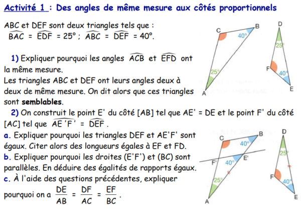 Homothétie-Triangles semblables - Maths-et-Logique